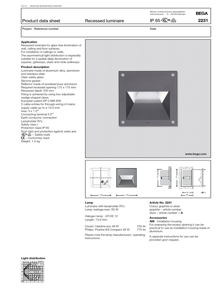 Bega 2231 | PDF | Lighting | Aluminium