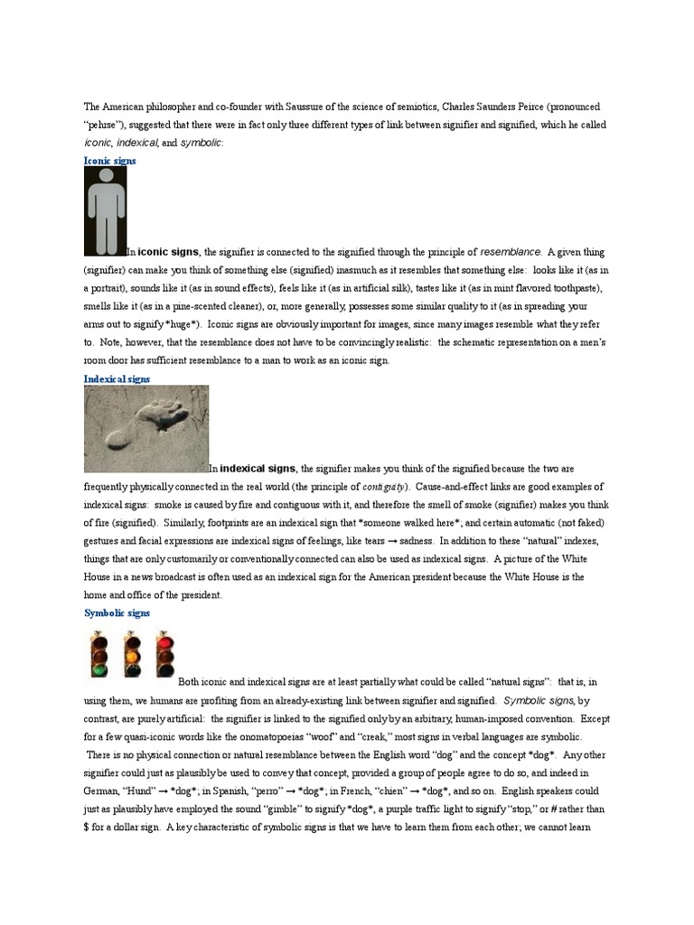 Iconic Indexical And Symbolic Pdf Representation Arts Semiotics