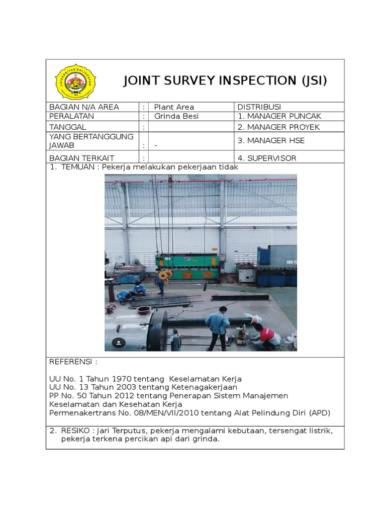 Prosedur Joint Survey Inspection (JSI) | PDF