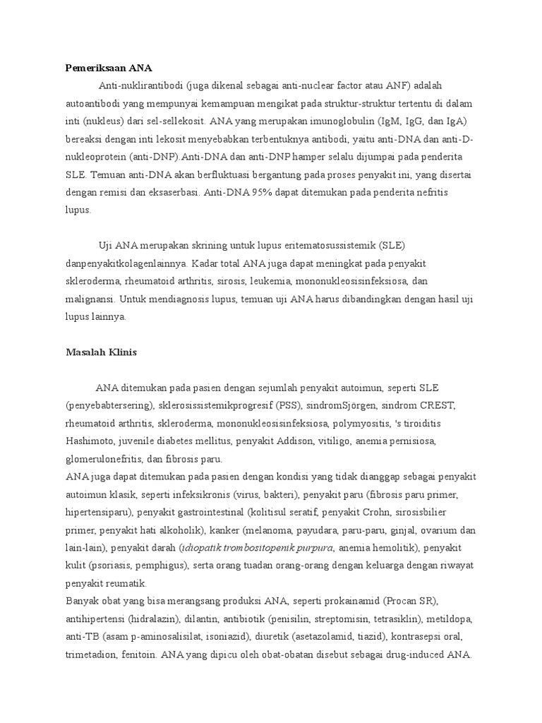 Pemeriksaan Ana Dan Dsdna | PDF