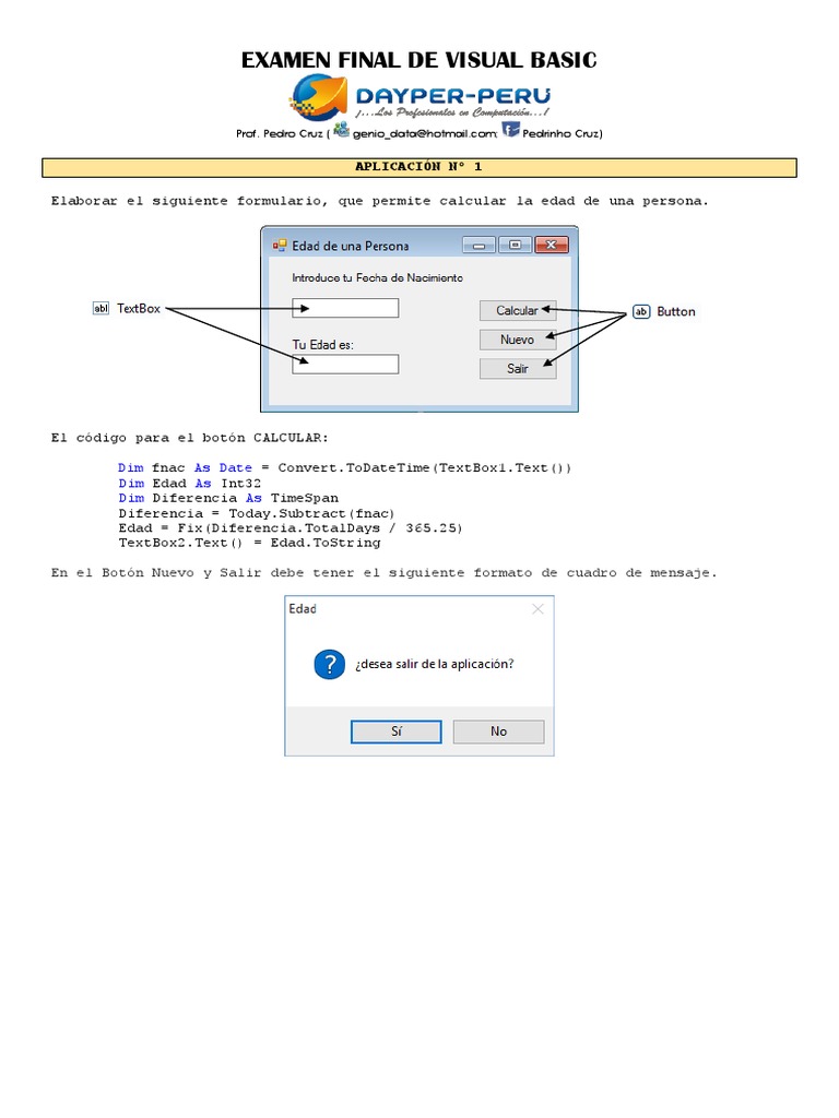 Examen Practico de Visual Basic | PDF