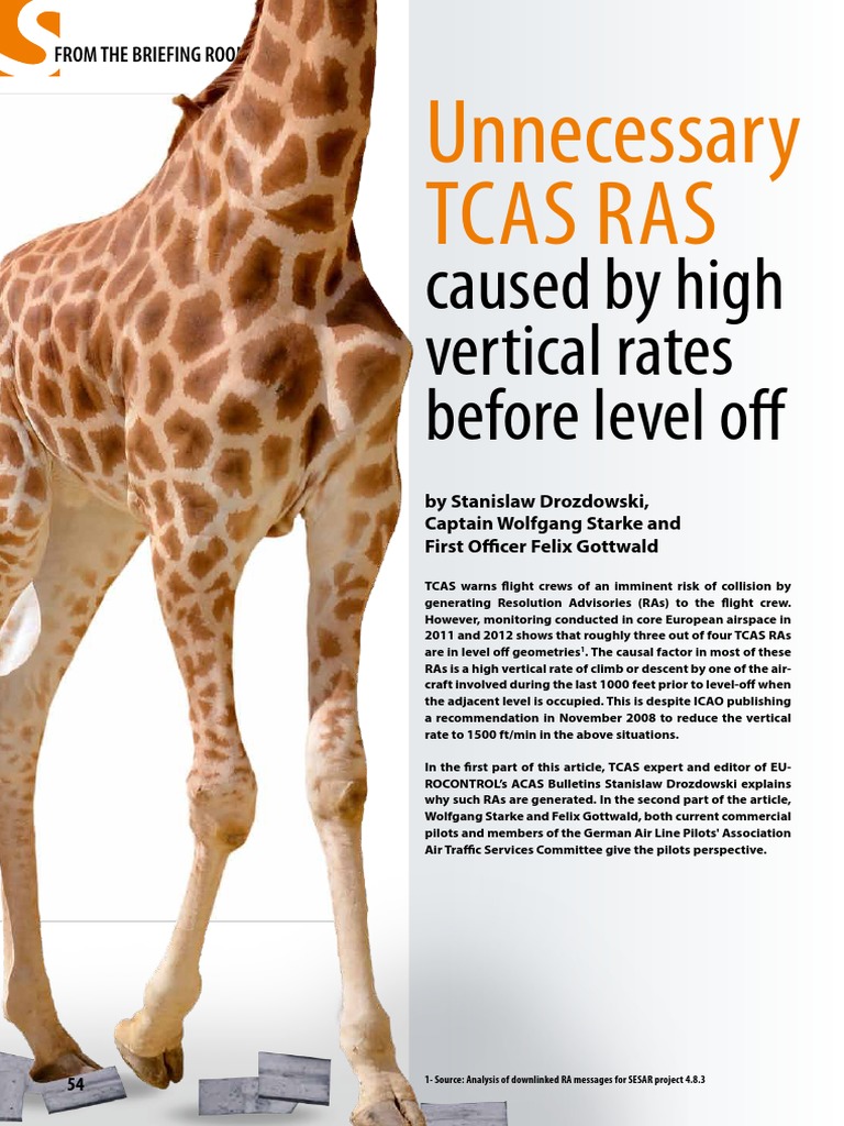 Unnecessary Tcas Ras Caused by High Vertical Rates Before Level Off ...