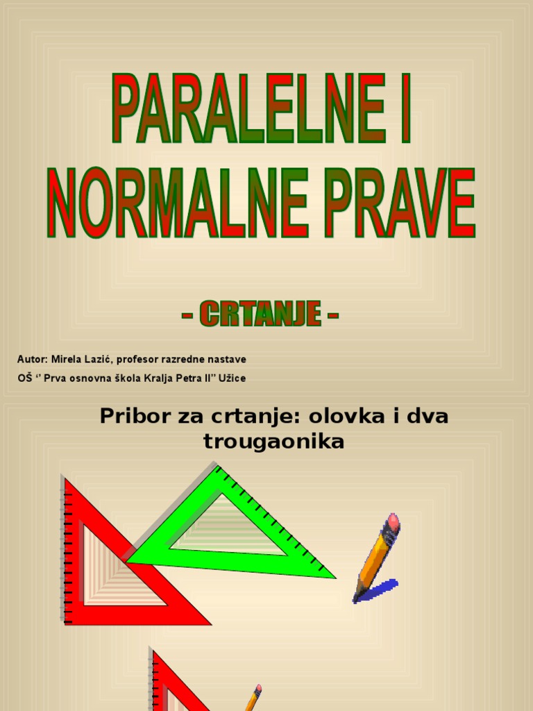 Crtanje Normalnih I Podudarnih Prava 3.razred | PDF