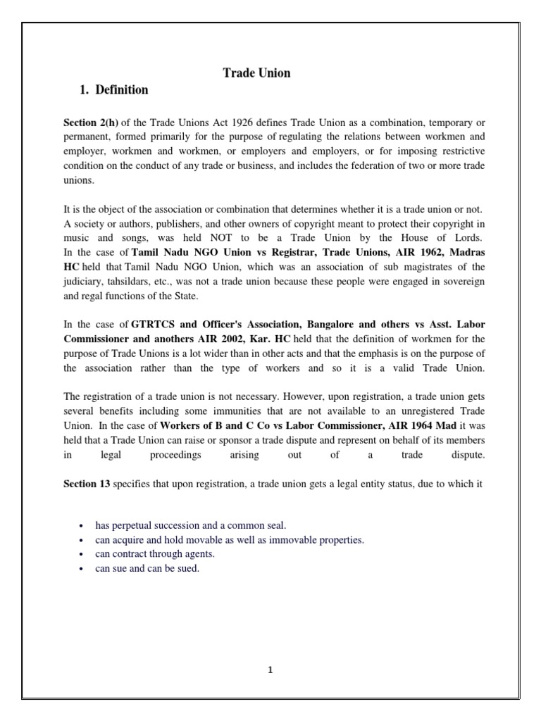 Trade Union Project | PDF | Trade Union | Collective Bargaining