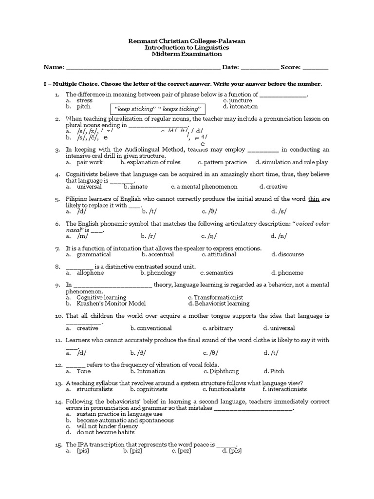 Engl 105 Midterm | PDF | Phoneme | Stress (Linguistics)
