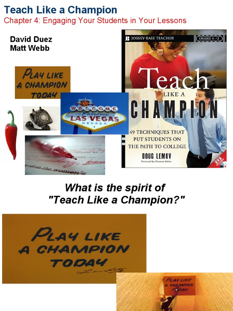 Engagement Strategies From Teach Like A Champion | PDF | Teachers ...