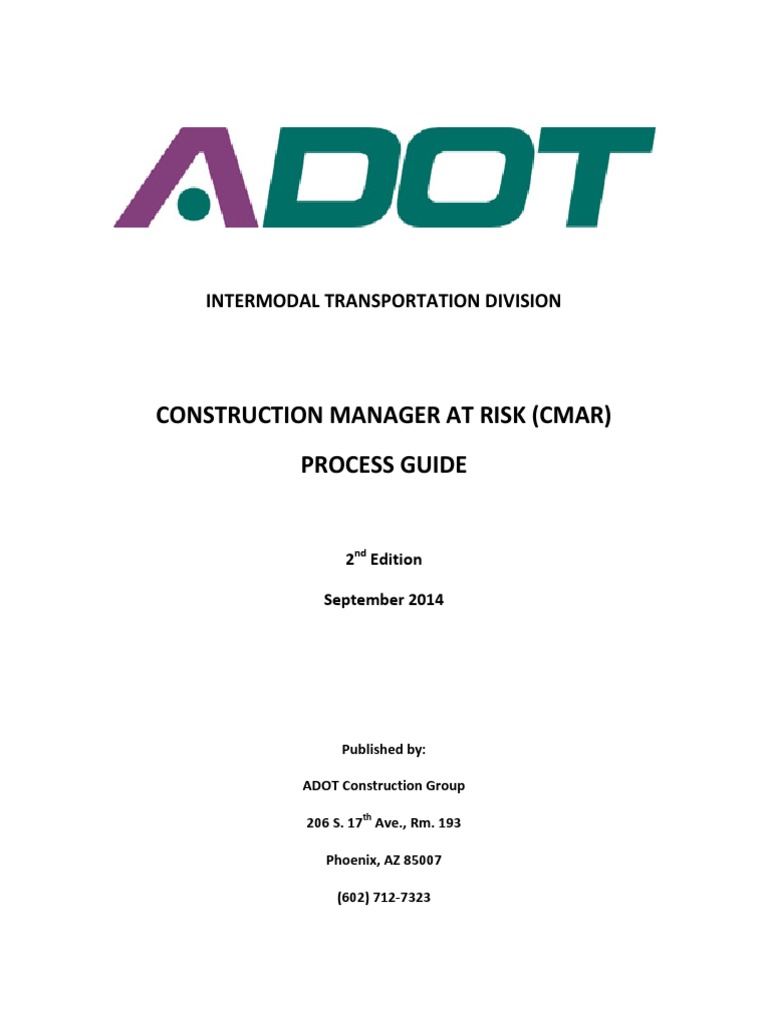 Construction Manager at Risk (CMAR) Manual | Download Free PDF ...
