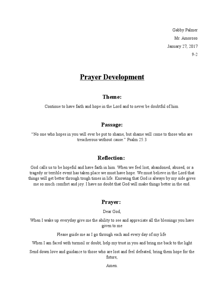 Prayer Development | PDF