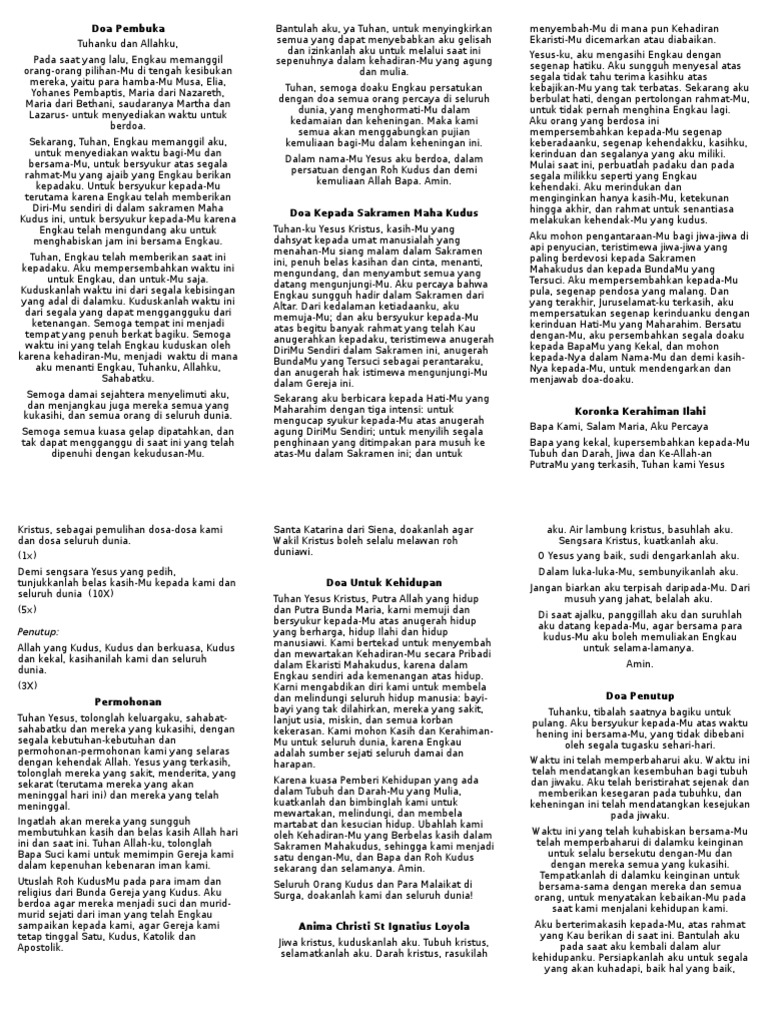 Doa Untuk Adorasi Mahakudus | PDF