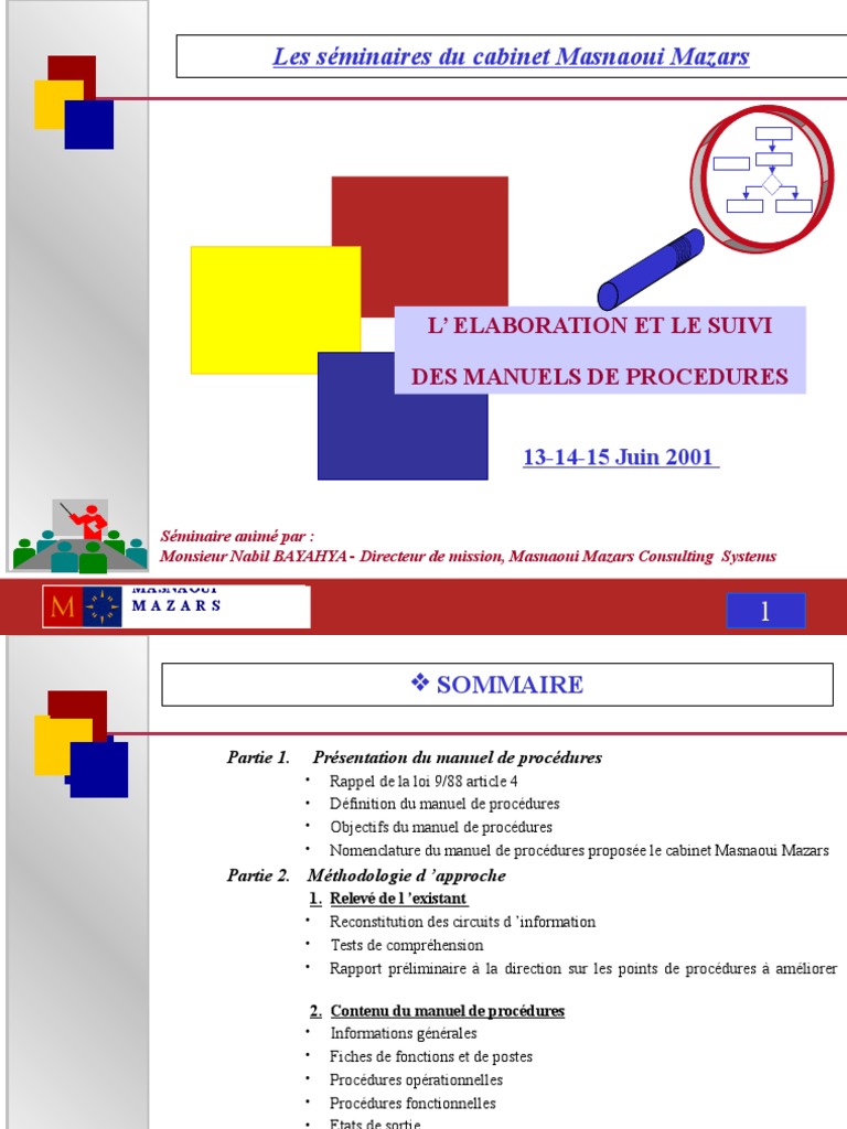 Elaboration Et Suivi de Manuel de Procédures | PDF | Contrôle interne ...