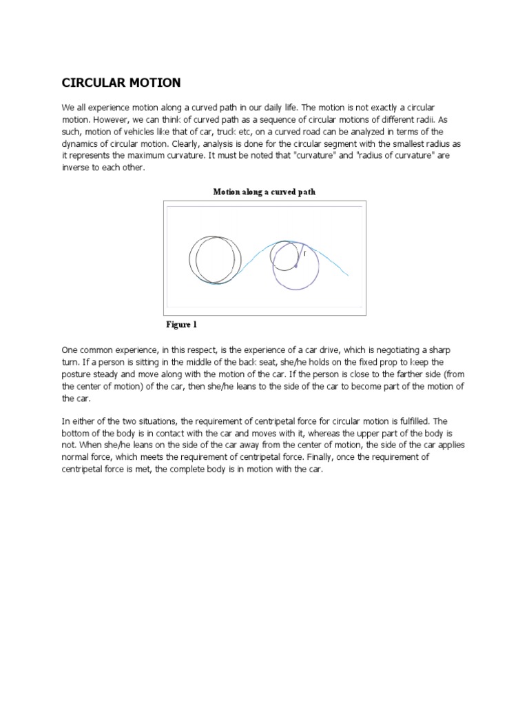 Circular Motion: Motion Along A Curved Path | PDF | Friction | Temporal ...