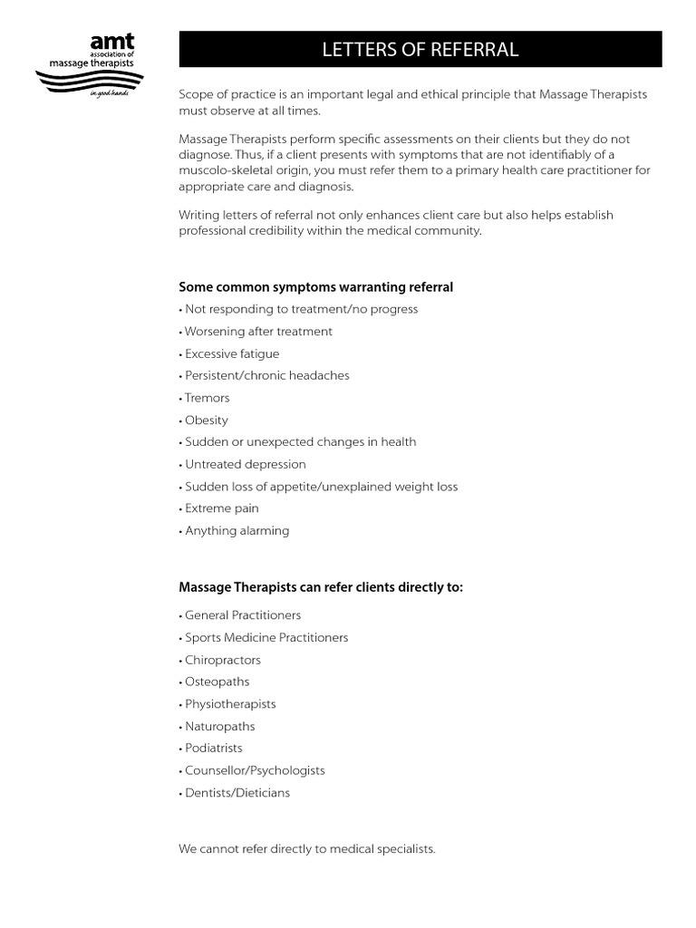 Sample Referral Letter | PDF