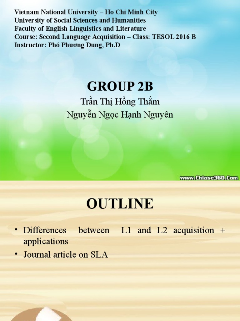 Differences and Similarities between L1 & L2 Acquisition | Second ...