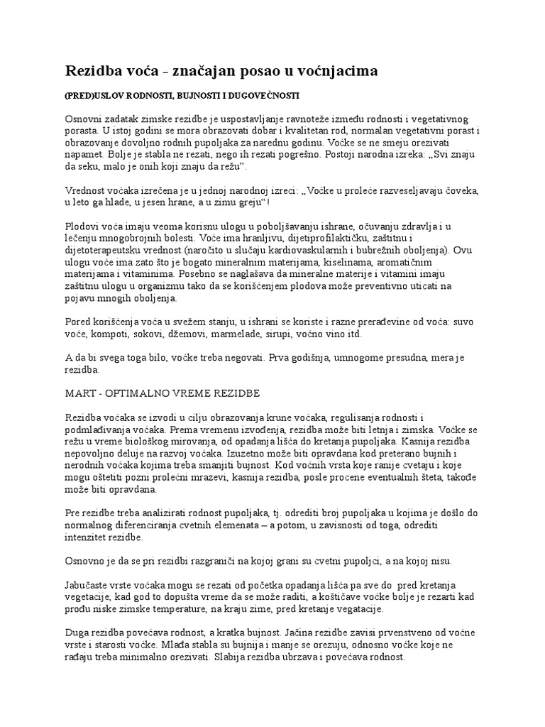 Rezidba Voća | PDF
