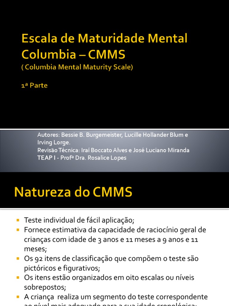 Escala+de+Maturidade+Mental+Columbia+-+CMMS PPSX | PDF | Motivação ...