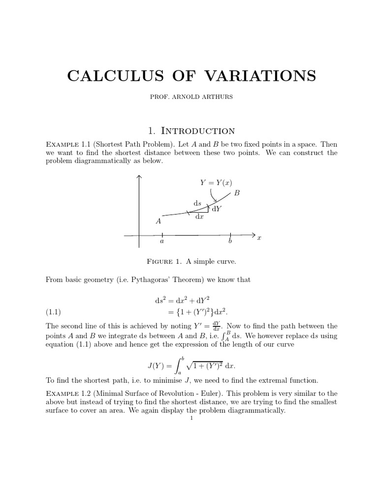 CalculusofVariations PDF | PDF | Calculus Of Variations | Maxima And Minima