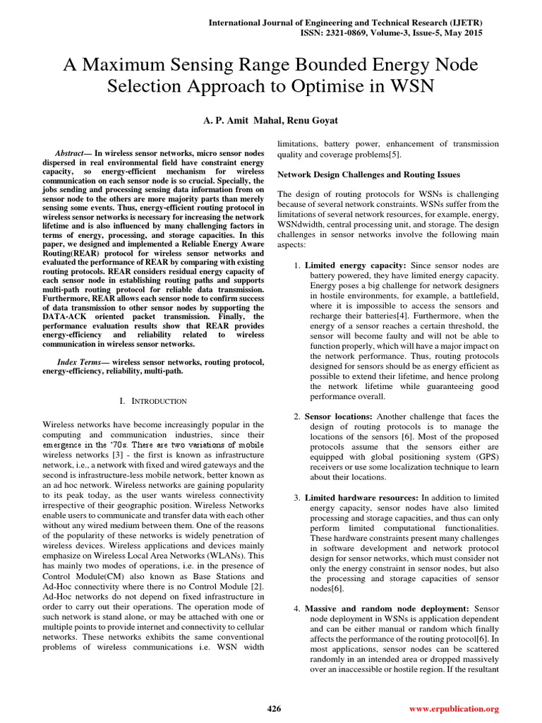 IJETR032250 | PDF | Wireless Sensor Network | Routing