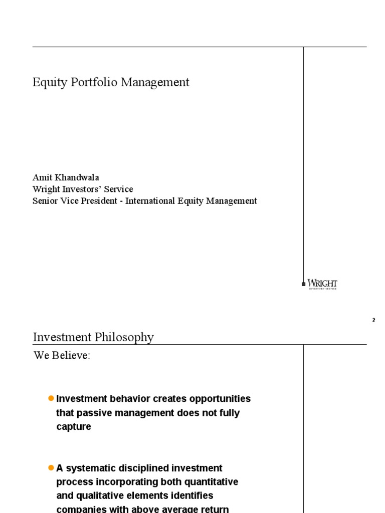 Equity Portfolio MGMT | PDF | Investing | Equity (Finance)