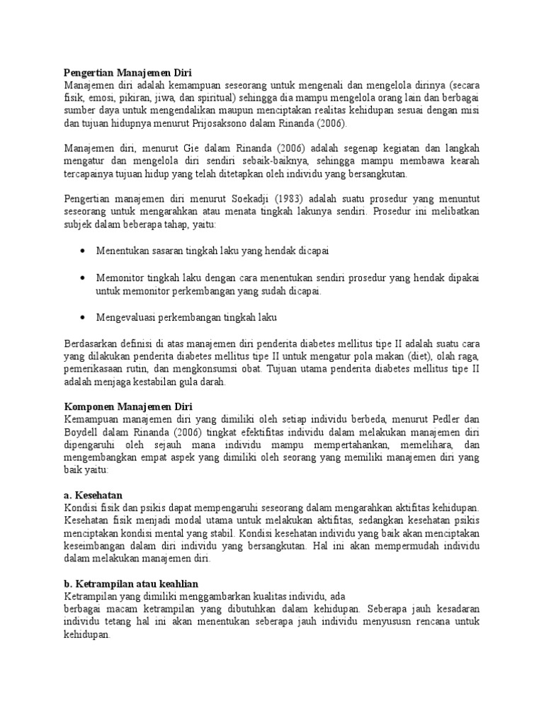 Manajemen DIri | PDF | Karier & Perkembangan | Pengembangan Diri