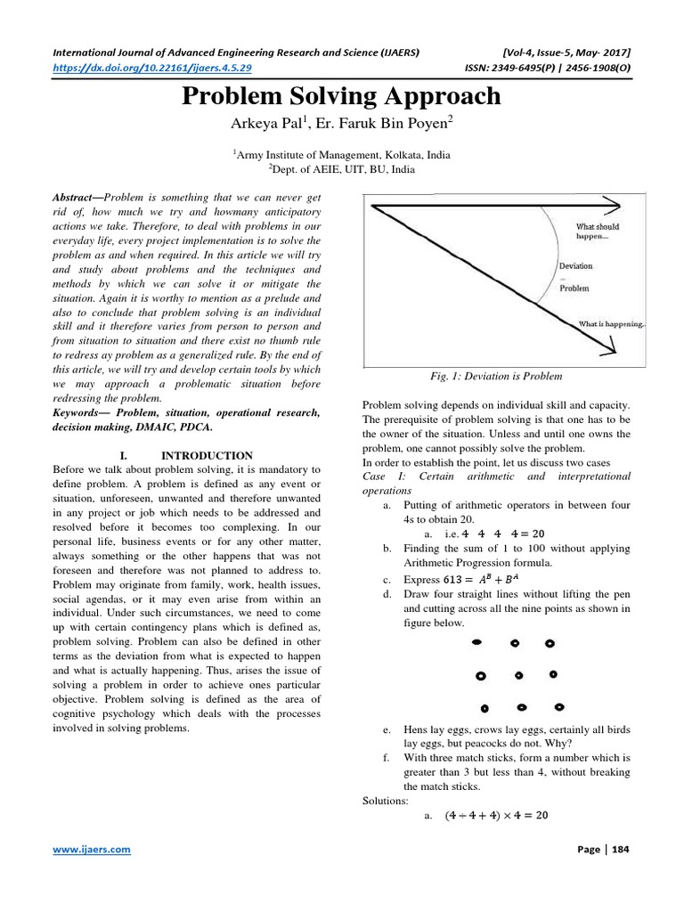 Problem Solving Approach | Download Free PDF | Decision Making | Causality