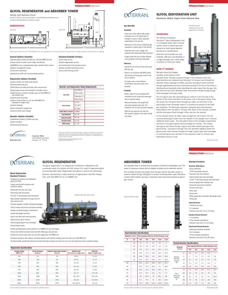 EXTERRAN Glycol Dehydration | PDF | Heat Exchanger | Transparent Materials