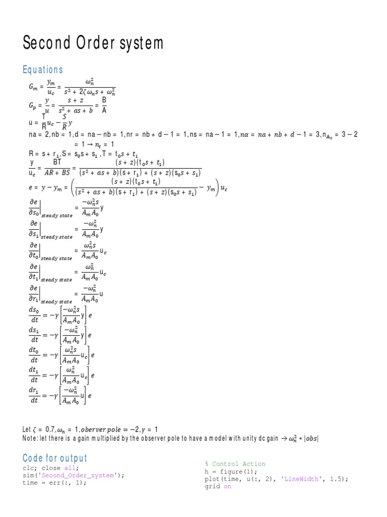 Second Order System | PDF | Scientific Modeling | Applied Mathematics