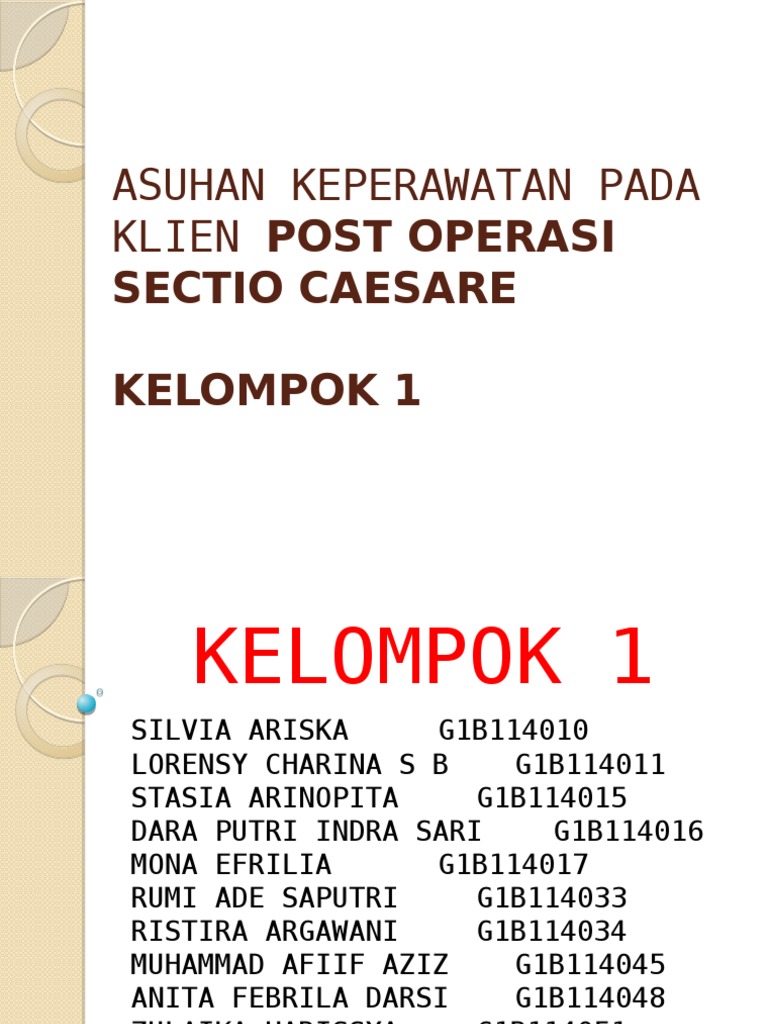 (PPT) Asuhan Keperawatan Pada Klien Dengan Operasi Sectio Caesarea ...