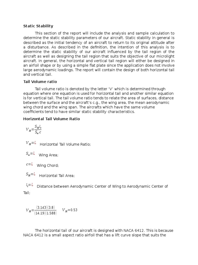 Static Stability: V S L S C V S C S L | PDF | Aircraft | Lift (Force)