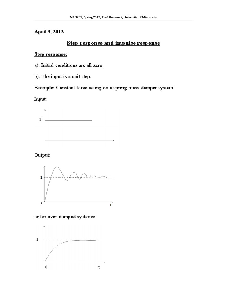 Step and Impulse Response Analysis | PDF | Laplace Transform | Applied ...