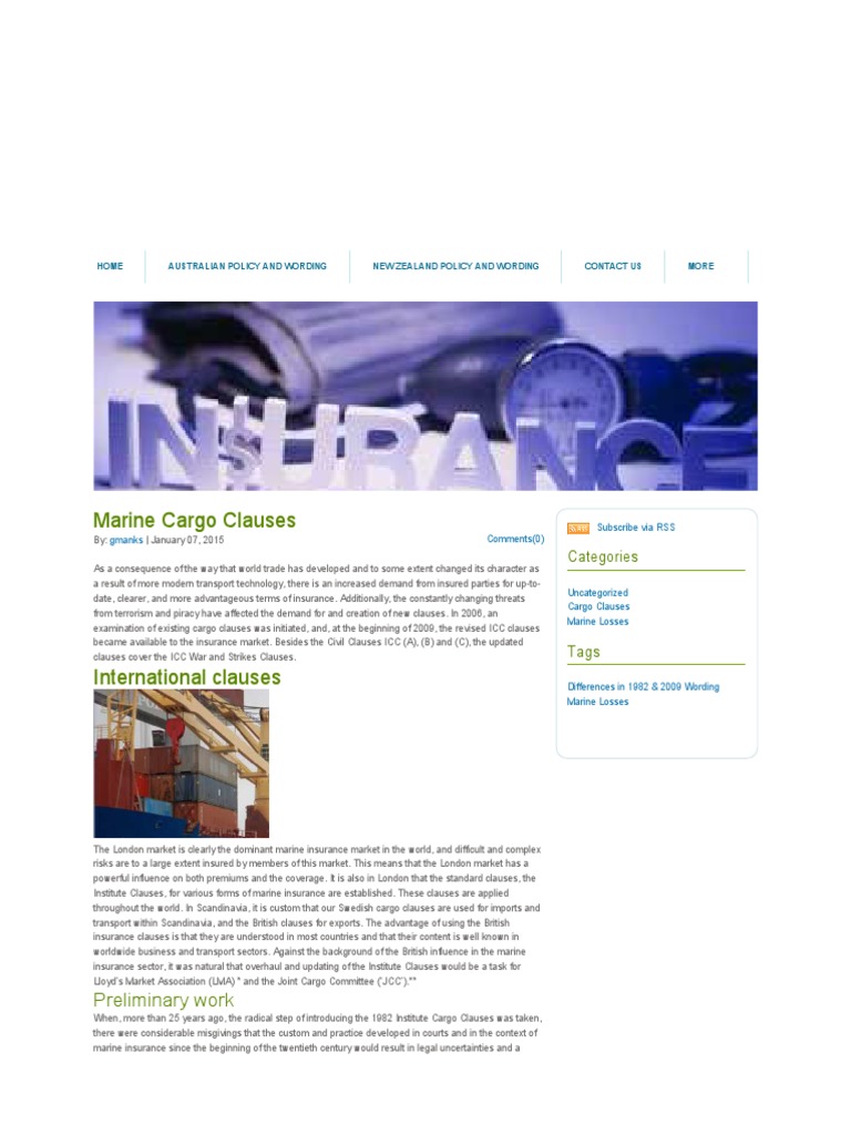 Icc A 2009 | PDF | Insurance | Warehouse