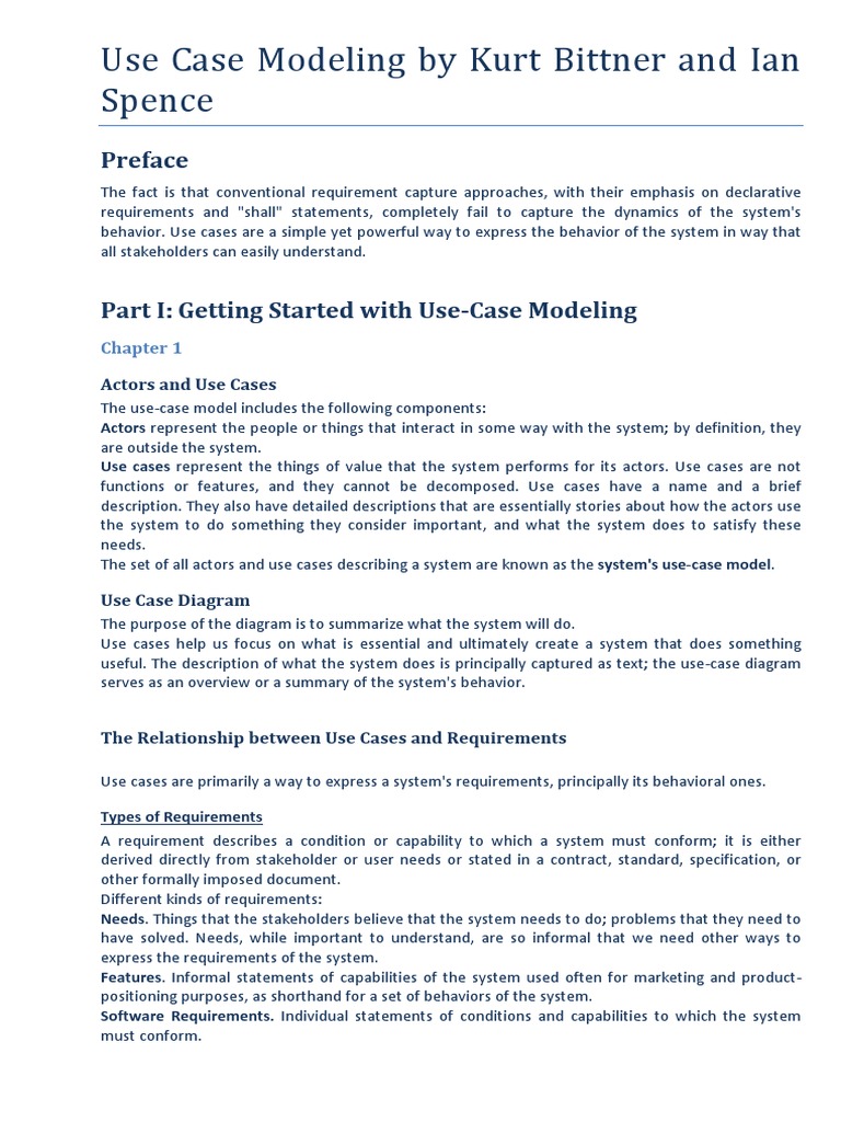 Use Case Modelling by Kurt Bittner and Ian Spence | PDF | Use Case ...