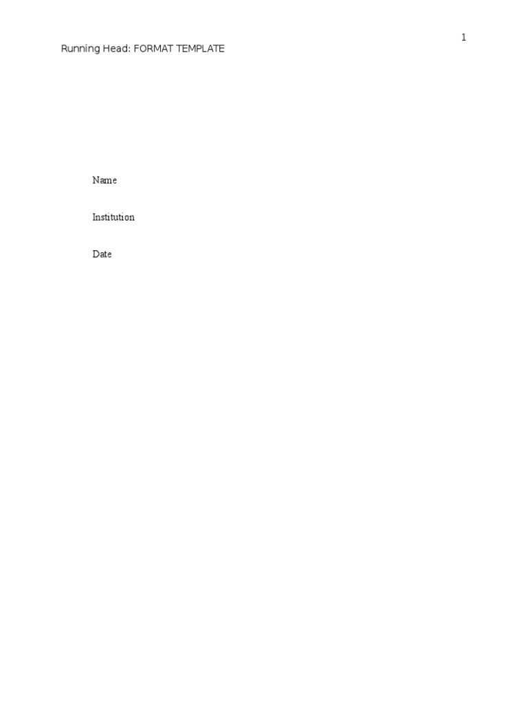 1 Running Head: FORMAT TEMPLATE | PDF