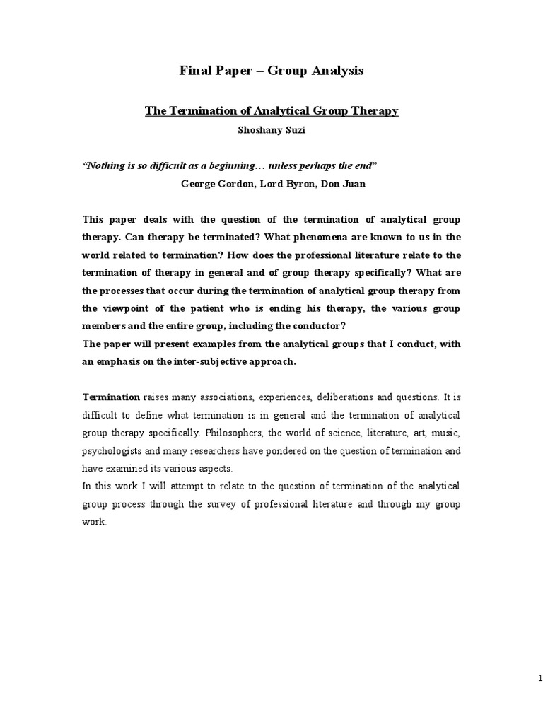 Group Therapy Termination Insights | PDF | Anger | Empathy
