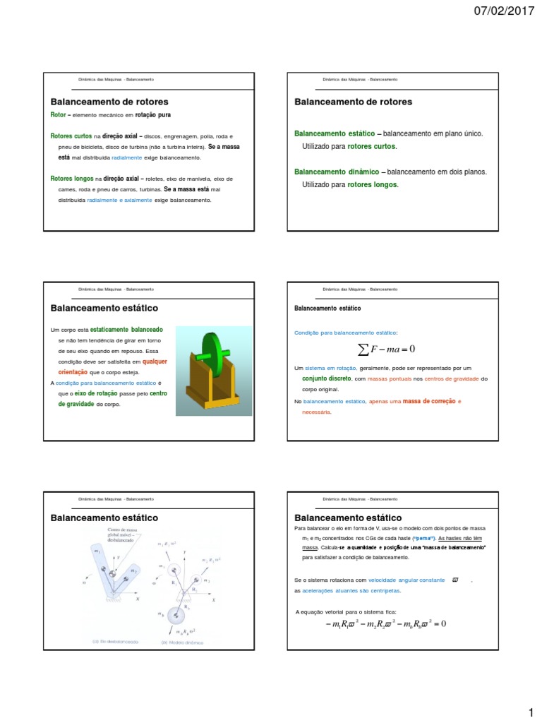 2016 Balanceamento Estatico Dinamico | PDF | Massa | Quantidades físicas