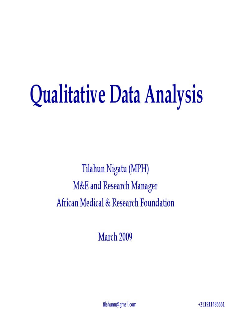Qualitative Data Analysis Guide | PDF | Qualitative Research ...