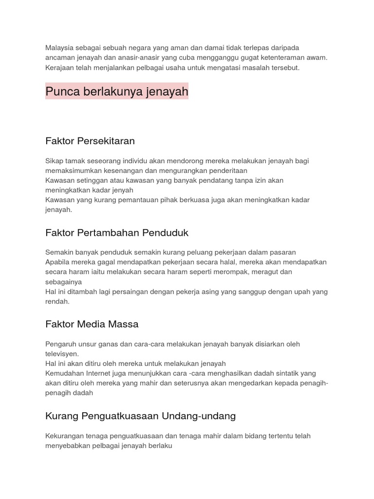 JWPN Jenayah Dan Jenayah Bukan Indeks | PDF