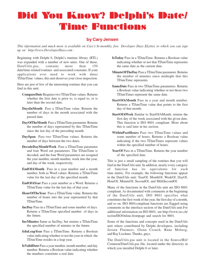 Date Time | PDF | Parameter (Computer Programming) | Software Development