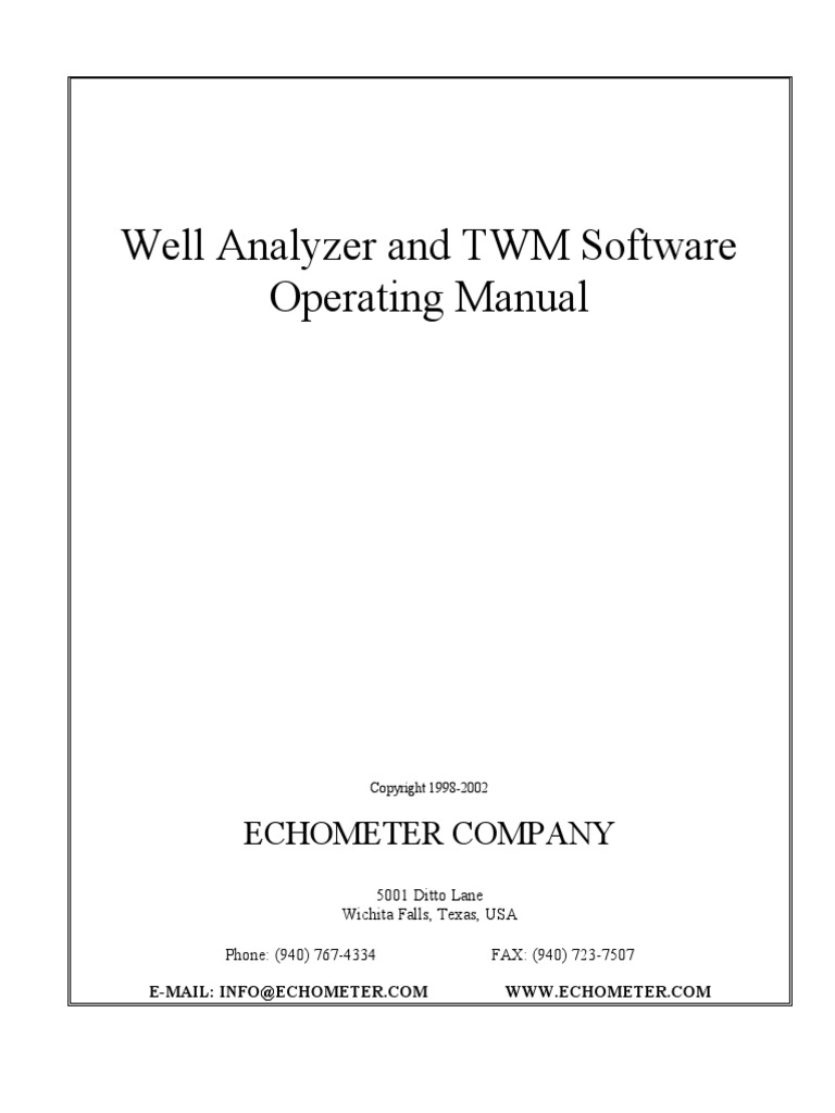TWM Manual | PDF | Pressure | Pump
