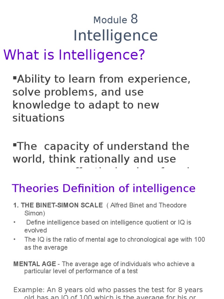 Intelligence | PDF | Intelligence Quotient | Wechsler Adult ...