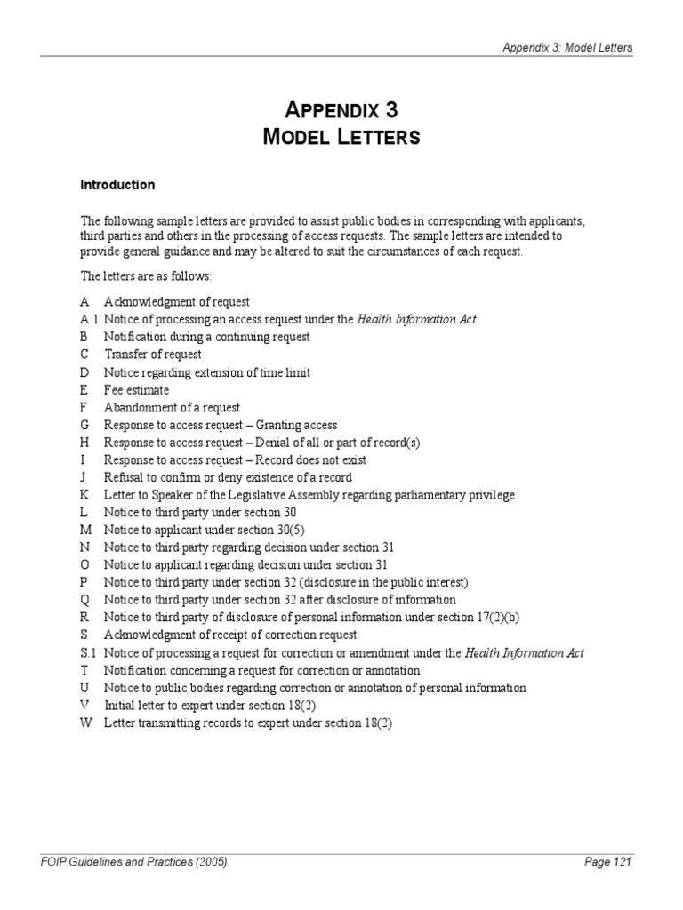 Appendix 3 | PDF | Freedom Of Information Laws By Country | Privacy