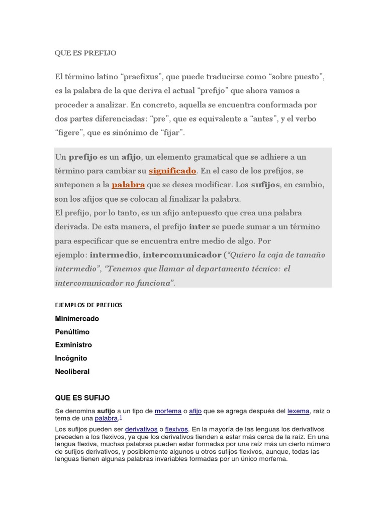 Que Es Prefijo | PDF
