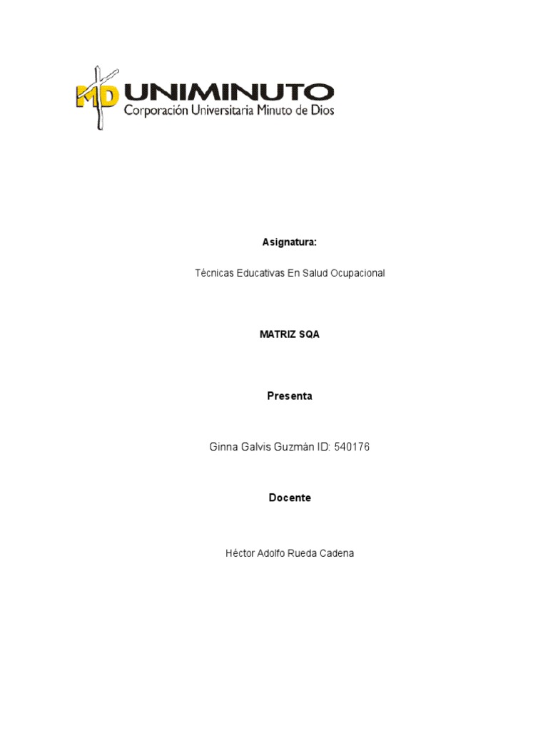 Analisis Matriz Sqa | PDF | Aprendizaje | Cognición