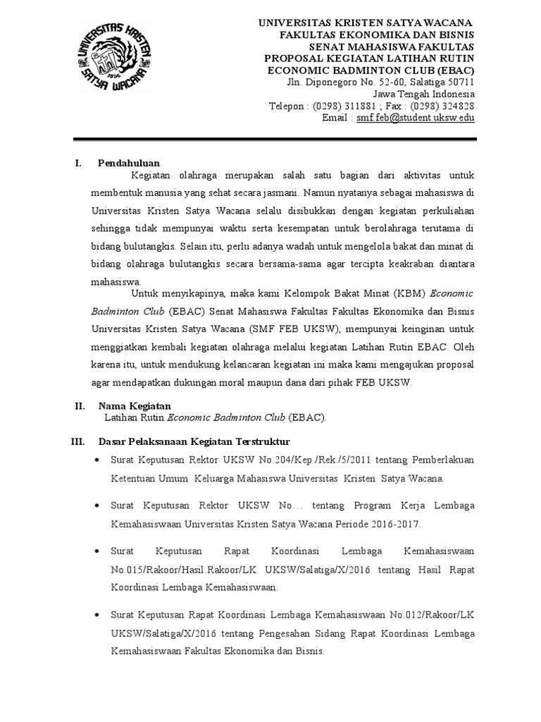 Isi Proposal Unit Ebac New | PDF