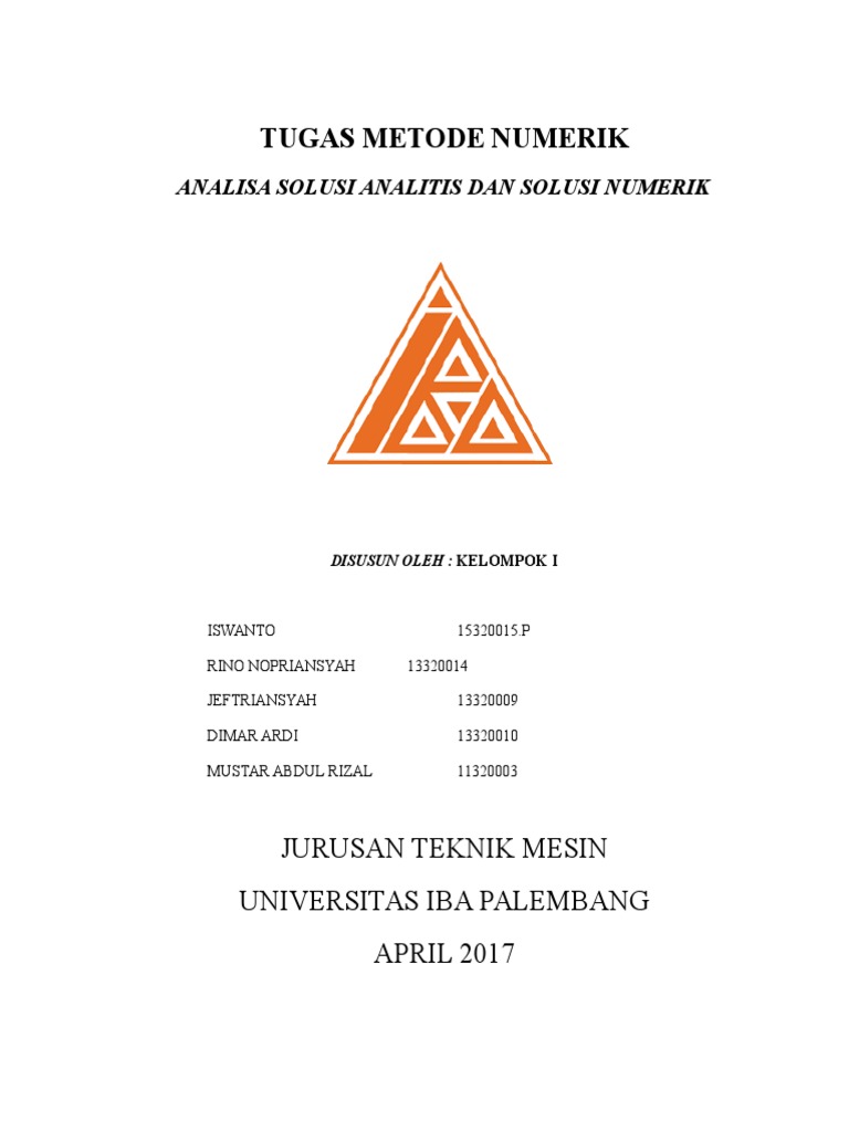 Tugas Metode Numerik | PDF | Metode & Bahan Ajar