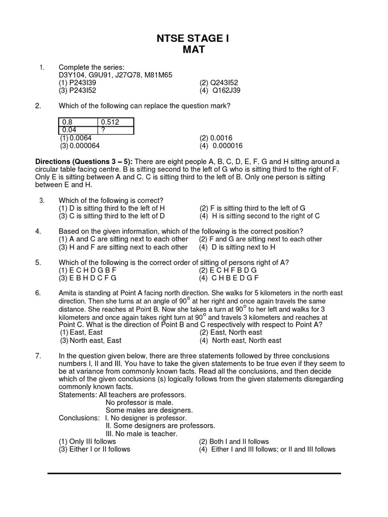 Ntse Mat Assignment | PDF | Color | Teaching Mathematics