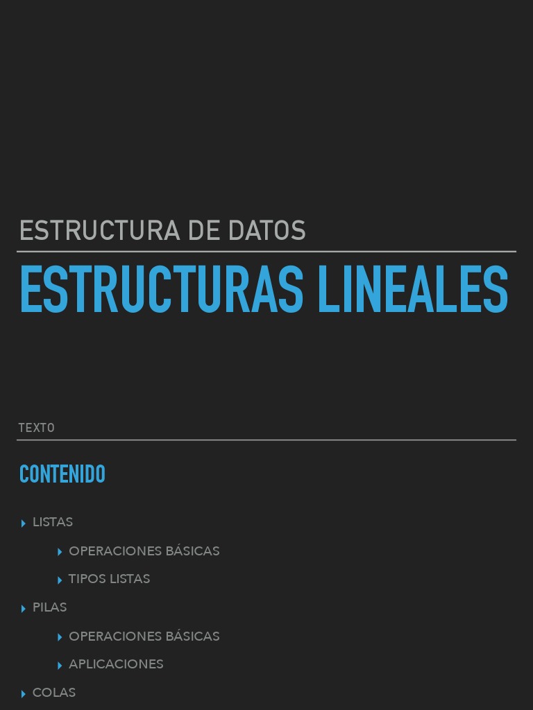 Estructura Lineales | PDF | Puntero (Programación de computadora) | Gestión de datos