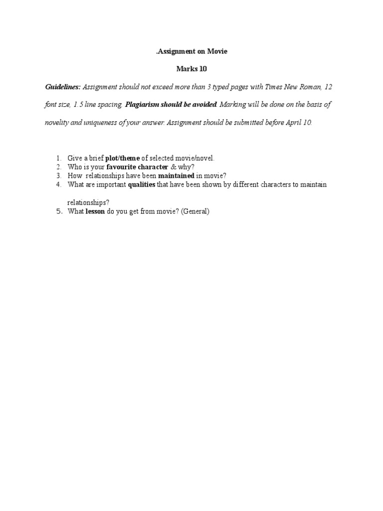 Guidelines: Assignment Should Not Exceed More Than 3 Typed Pages With ...