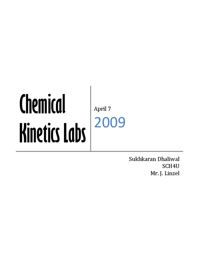 Chemical Kinetics Labs PDF | PDF | Reaction Rate | Chemical Kinetics