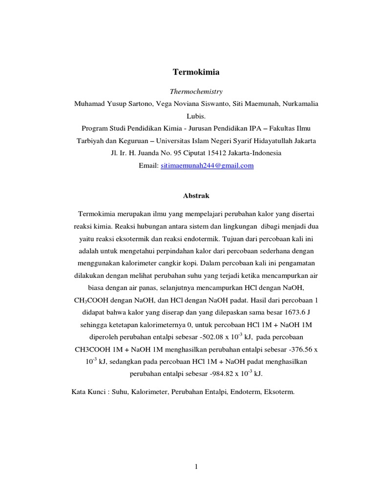 Jurnal Termokimia PDF | PDF