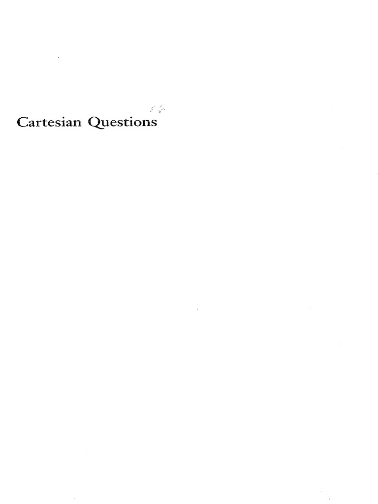 Jean-Luc Marion-Cartesian Questions - Method and Metaphysics-University ...